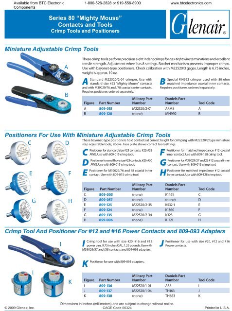Crimp Tools - BTC Electronic Components