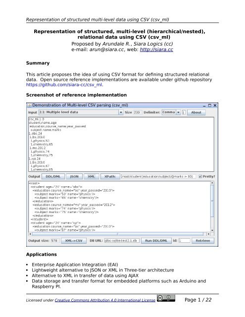 Representation Of Nested Data Structures Using Csv Or Tdv
