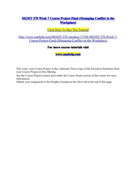 MGMT 570 Week 7 Course Project Final