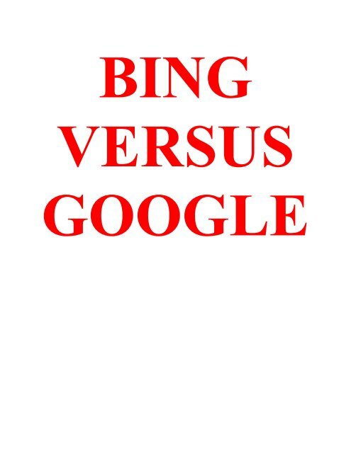 BING VERSUS GOOGLE