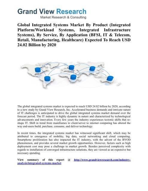 Integrated Systems Market Share, Analysis, Trends To 2020 by Grand View ...