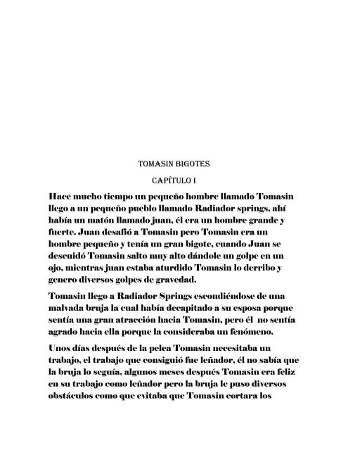 Tomasin BIGOTES Capítulo