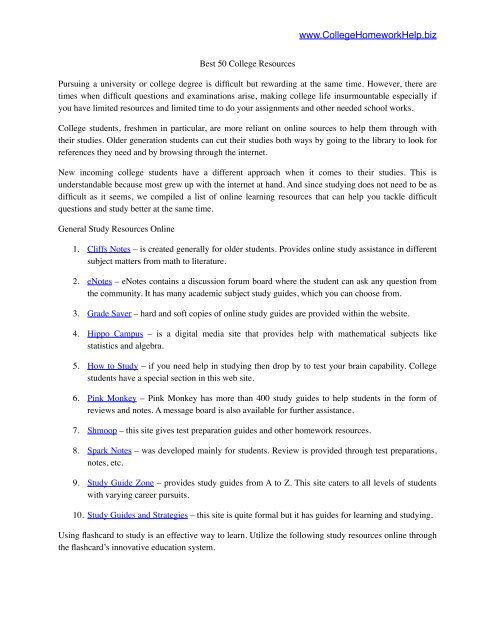 Ultimate List of the Best College Resources