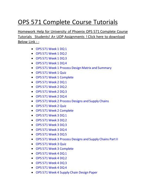 OPS 571 Complete Course Tutorials