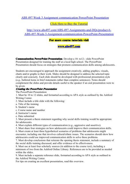 ABS 497 Week 3 Assignment communication PowerPoint Presentation ... ABS 497 Week 3 Assignment communication PowerPoint Presentation ...