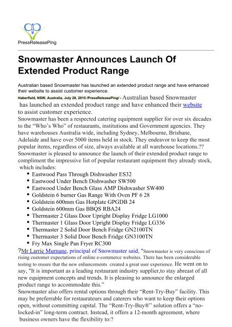 Snowmaster Announces Launch Of Extended Product Range.pdf