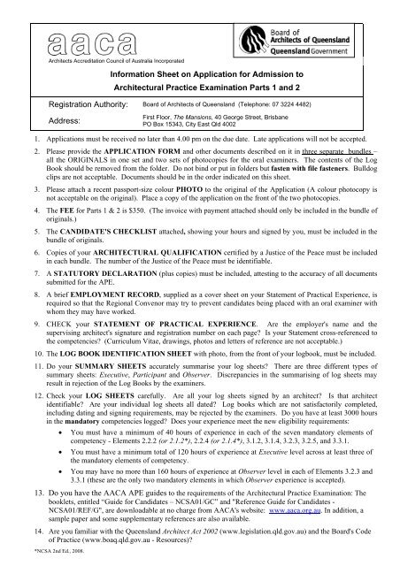 Architectural Practice Examination Parts 1 and 2 - Board of ...