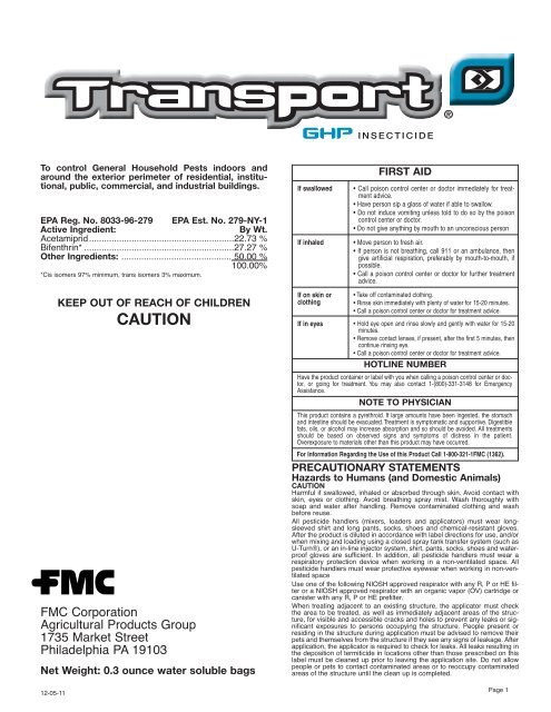Transport GHP 12-05-11R Comm - FMC Professional Solutions