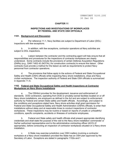Letter of Promulgation NAVOSH Program Manual ... - Pnhgrp.com