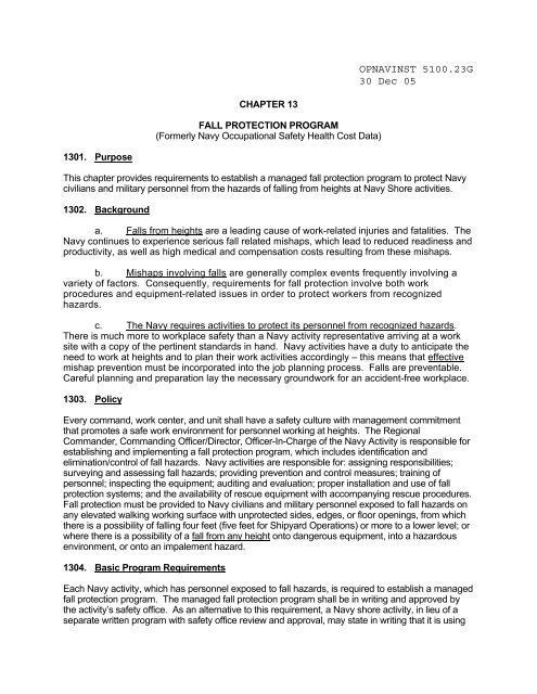 OPNAVINST 5100.23G30 Dec