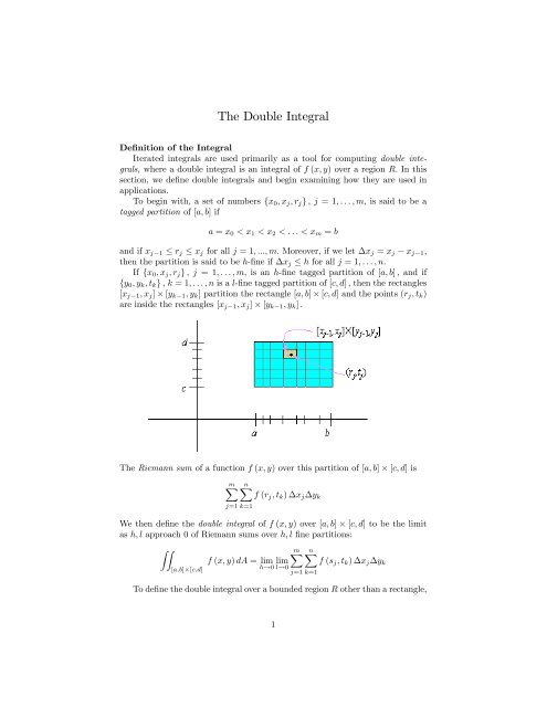 The Double Integral