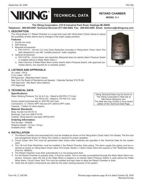 Retard Chamber (Viking Model C-1) - Firequip