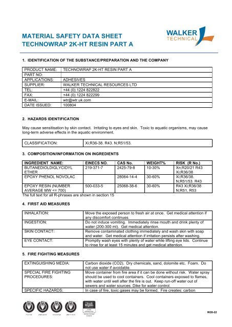 material safety data sheet technowrap 2k-ht ... - PT. Harimau Putih