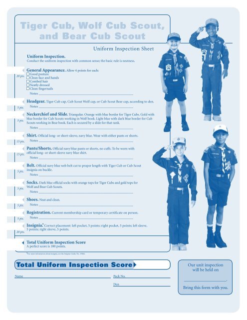 Cub Scout Uniform Inspection Guide 254 - SMDScouts