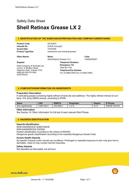 Shell Retinax Grease LX 2