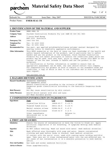 Emer-seal CR Polyurethane - Waterproofing Warehouse
