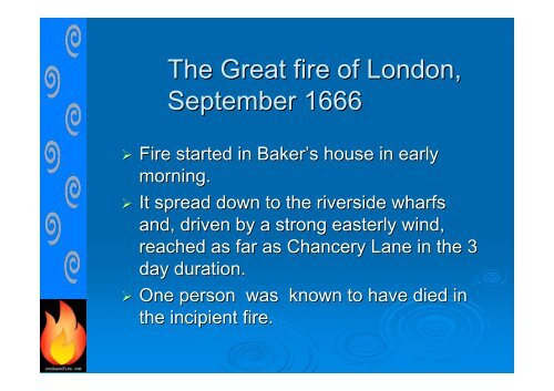 The Great fire of London, September 1666