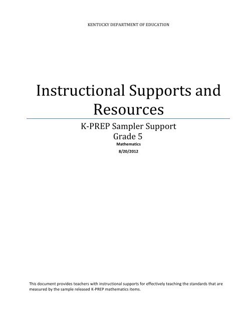 Grade 5 Math Instructional Resources - Ashland Independent Schools