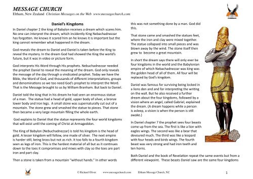 Shadrach and his two friends - the Eltham Message Church Site