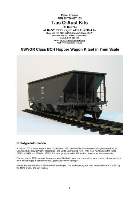 NSWGR BWH Wheat Hopper Wagon - O-Aust Kits