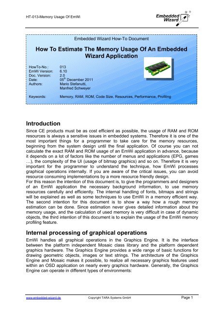 HowTo-013: Memory usage of Embedded Wizard