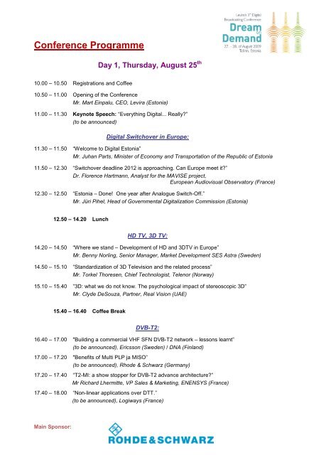 Conference Programme - European Audiovisual Observatory