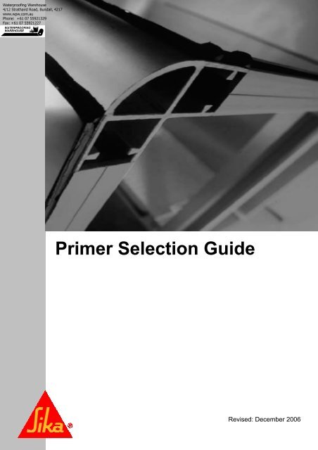 Download: Sika Primer Selection Guide - Waterproofing Warehouse
