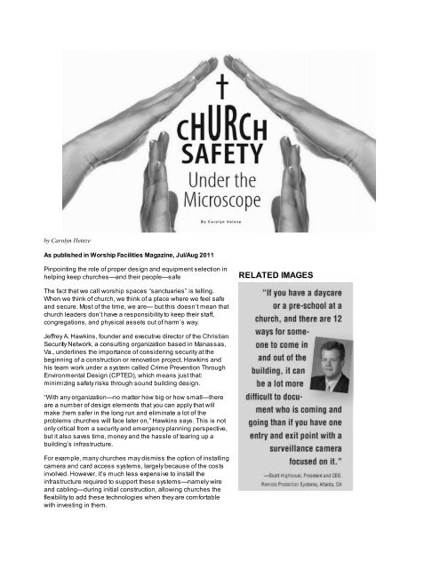 Worship Facilities Magazine Article - Church Admin Pro
