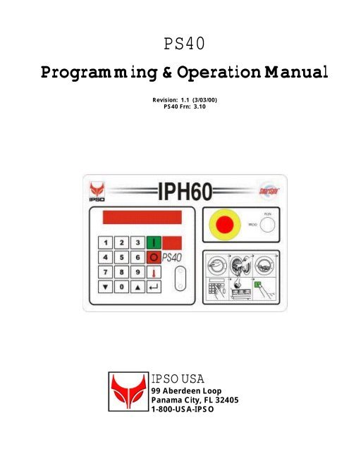 PS40 Programming & Operation Manual