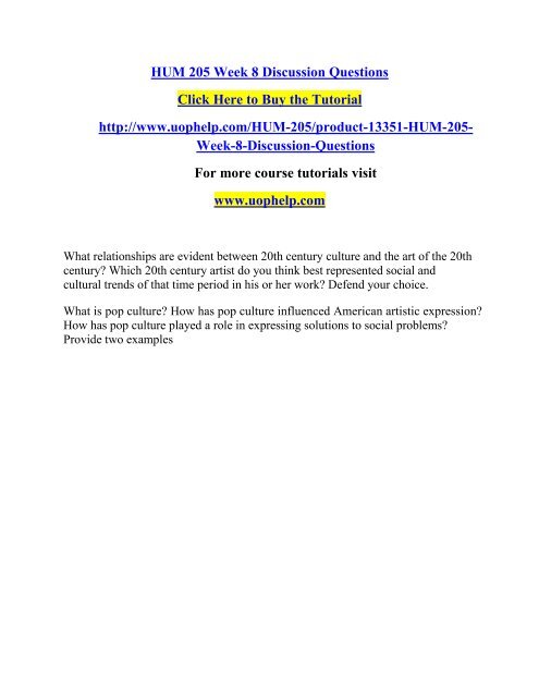 HUM 205 Week 8 Discussion Questions.pdf