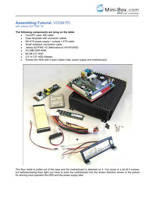 Assembling-Tutorial: VOOM PC - Mini-Box.com