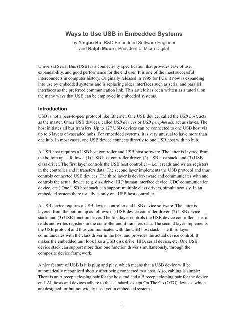 Ways to Use USB in Embedded Systems - Embedded Tools GmbH