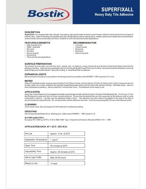 Super Fix All - Bostik Philippines Inc.