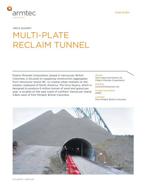 MuLTI-PLATE RECLAIM TuNNEL - Armtec