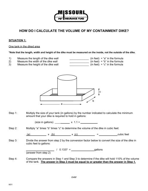 HOW DO I CALCULATE THE VOLUME OF MY CONTAINMENT DIKE?