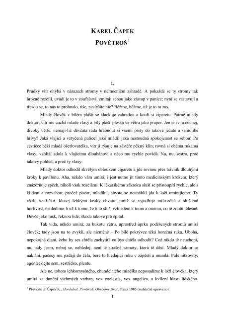 KAREL Ä APEK POVÄ TROÅ - Rodon