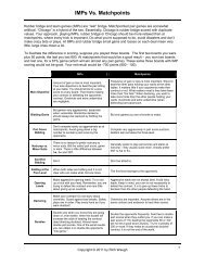 IMP and Victory Point Scales - Bridge Ace