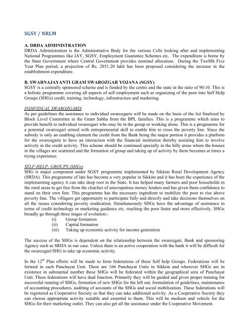 SGSY / NRLM - rdsikkim.org