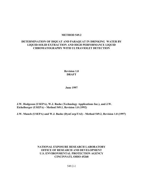 EPA Method - 549_2 - DIQUAT AND PARAQUAT IN DRINKING ...