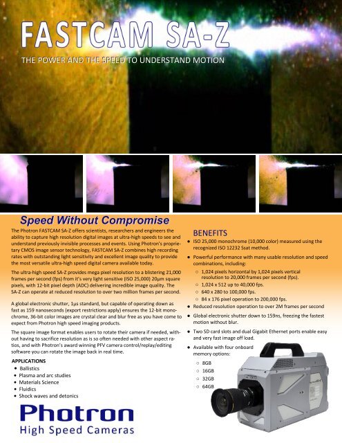 Fastcam SAZ Datasheet - Downloads