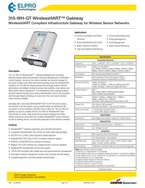 Elpro 315 WH-GT WirelessHART Gateway - TABATEQ