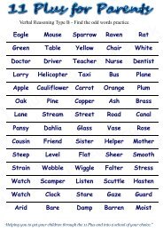 Verbal Reasoning Type A worksheet - Guide for the 11 Plus