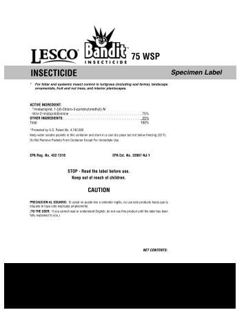 Lesco Bandit 2F 40 oz 79051212C 090325A ETL 070710