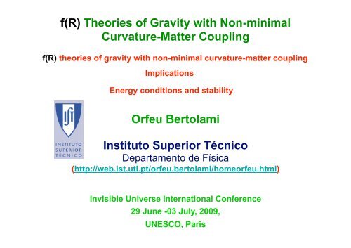 modified theory of gravity - Univers Invisible