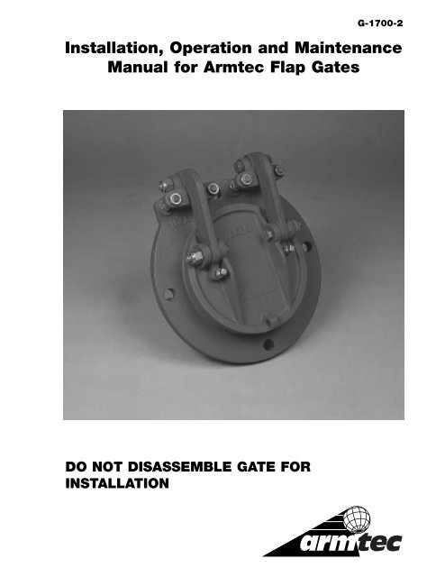 Installation, Operation and Maintenance Manual for Armtec Flap Gates
