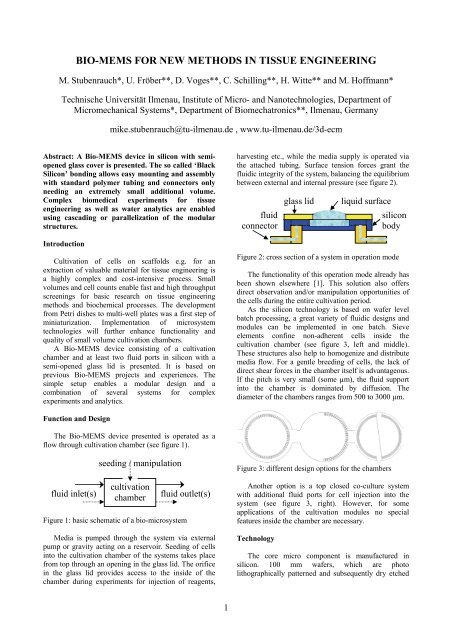 BIO-MEMS FOR NEW METHODS IN TISSUE ENGINEERING