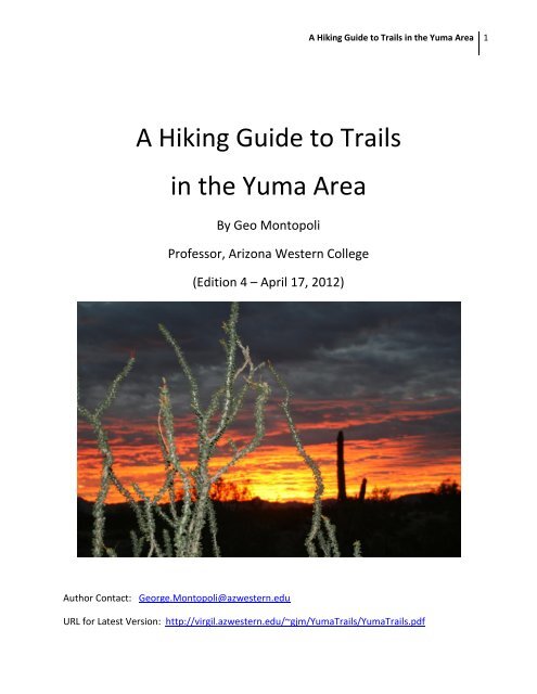 A Hiking Guide to Trails in the Yuma Area - Azwestern - Arizona ...