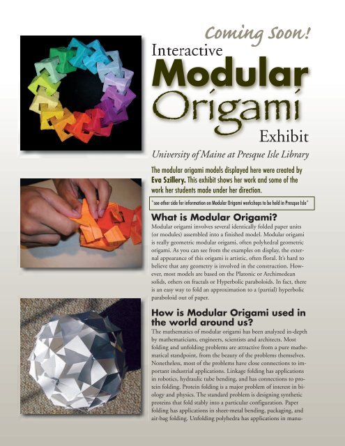 What is Modular Origami? - University of Maine at Presque Isle