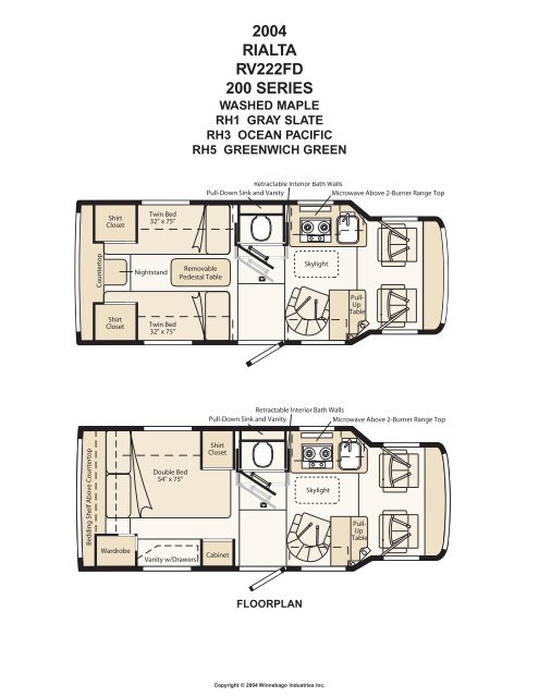 2004 RIALTA RV222FD 200 SERIES - Winnebago Industries