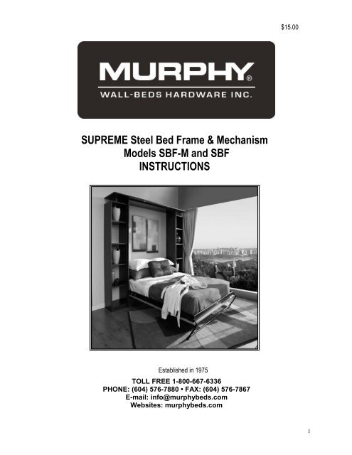 SUPREME Steel Bed Frame & Mechanism Models SBF-M and SBF ...